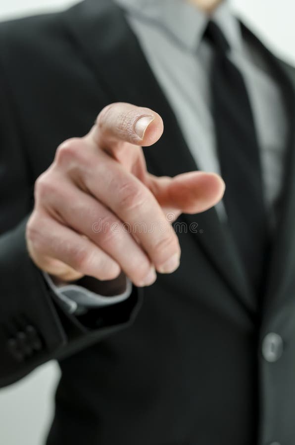 Businessman Pointing Finger at You Stock Image - Image of person ...