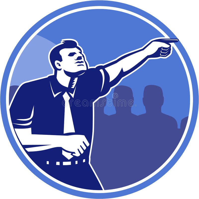 Man Pointing Forward Finger Pop Art Style Vector Stock Vector ...