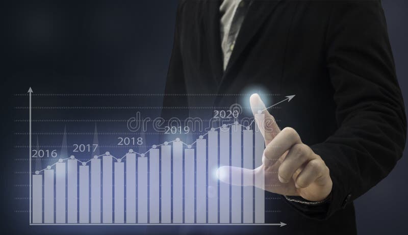 Businessman Pointing Graph Corporate Future Growth Plan.Development and ...