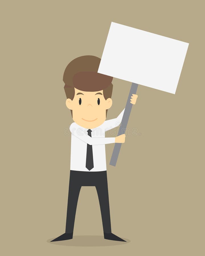 A Businessman Pointing Signs Held Stock Vector - Illustration of ...