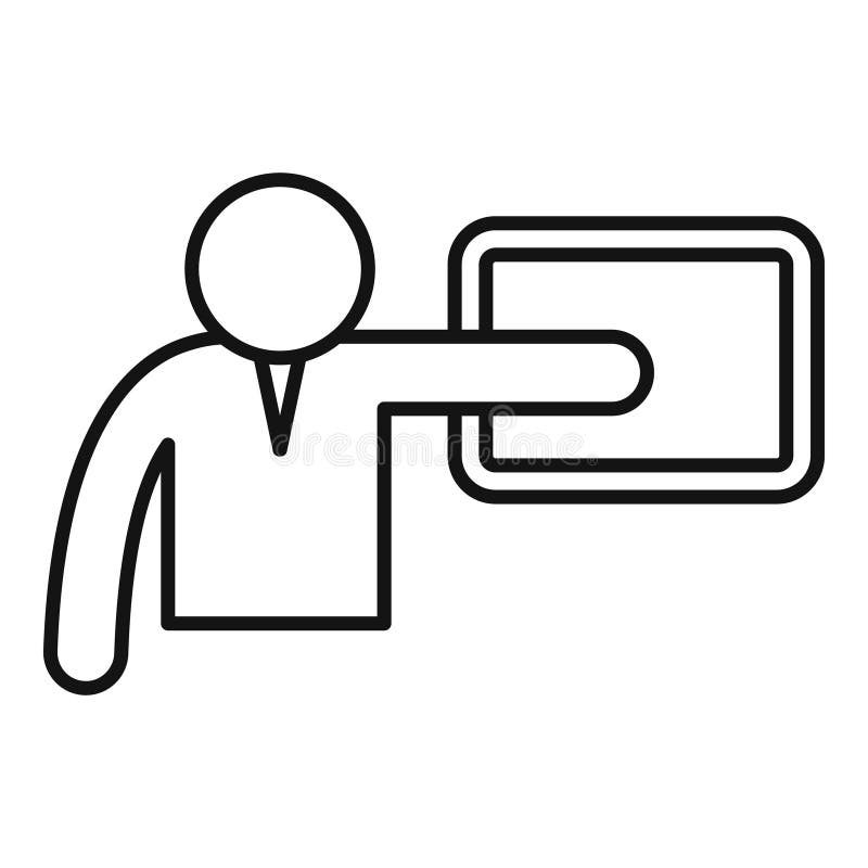 Businessman Pointing at Something on a Blank Board Icon Stock Vector ...
