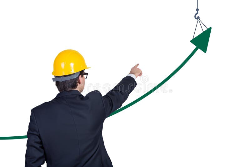 Businessman Pointing To Arrow Stock Photo - Image of businessman ...