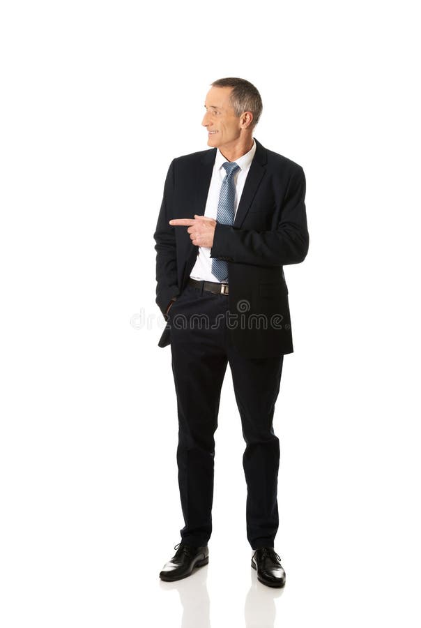 Businessman Pointing To the Left Stock Photo - Image of caucasian ...