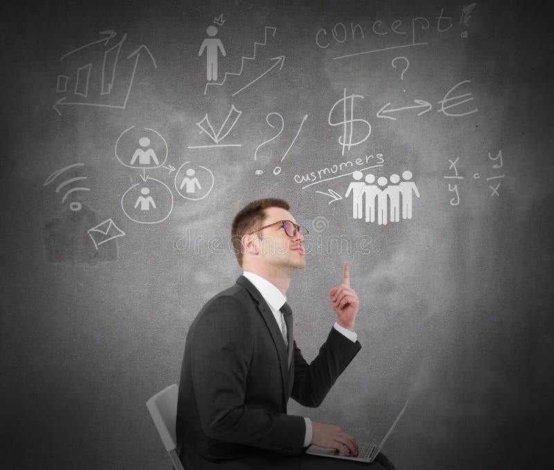 Businessman Pointing To Scheme Stock Photo - Image of male, idea: 39822048
