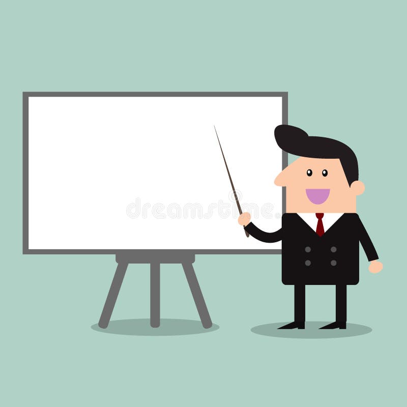 Businessman Pointing To a Whiteboard Stock Illustration - Illustration ...