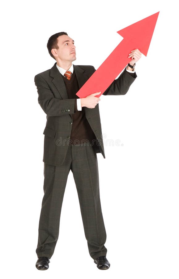 Businessman pointing up stock photo. Image of manager - 5065502