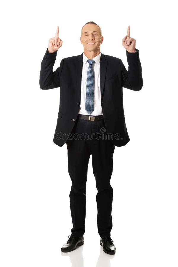 Businessman Pointing Upwards Stock Photo - Image of background ...