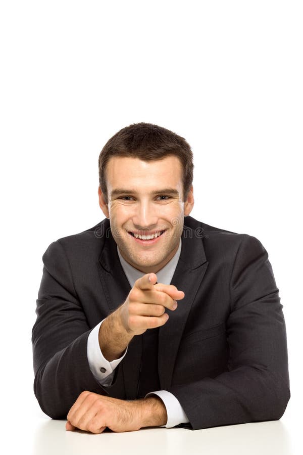 Businessman Pointing At You Stock Photo - Image of handsome, studio ...