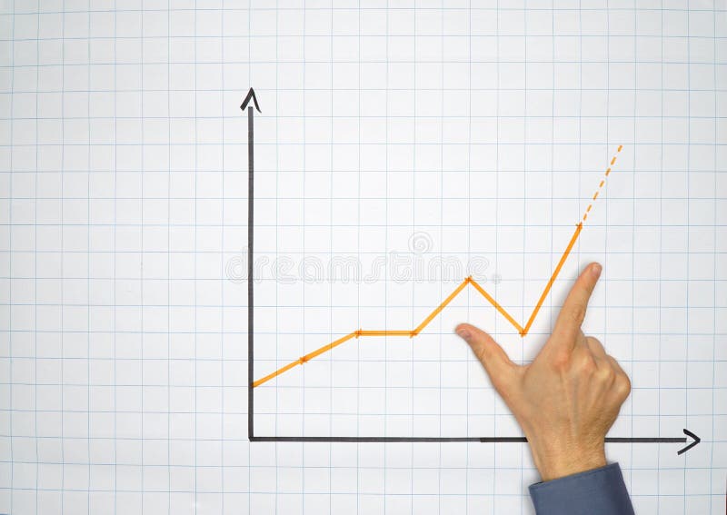 Businessman Points an a Chart on a Flipchart - Concept with Plenty ...
