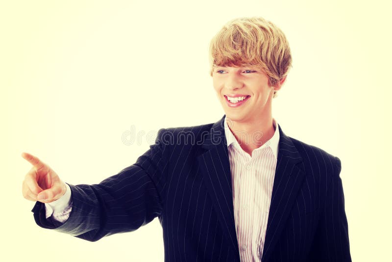 Businessman Points Something Stock Image - Image of collar, business ...