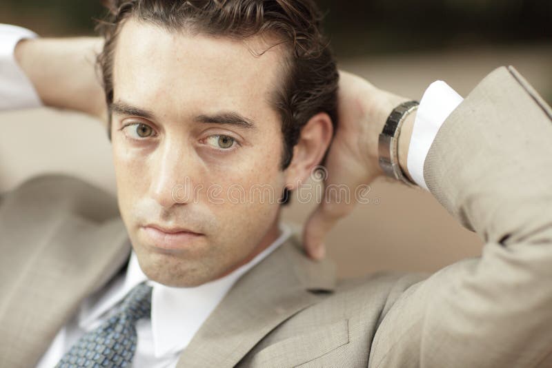 Businessman pondering stock photo. Image of model, relaxation - 17628020
