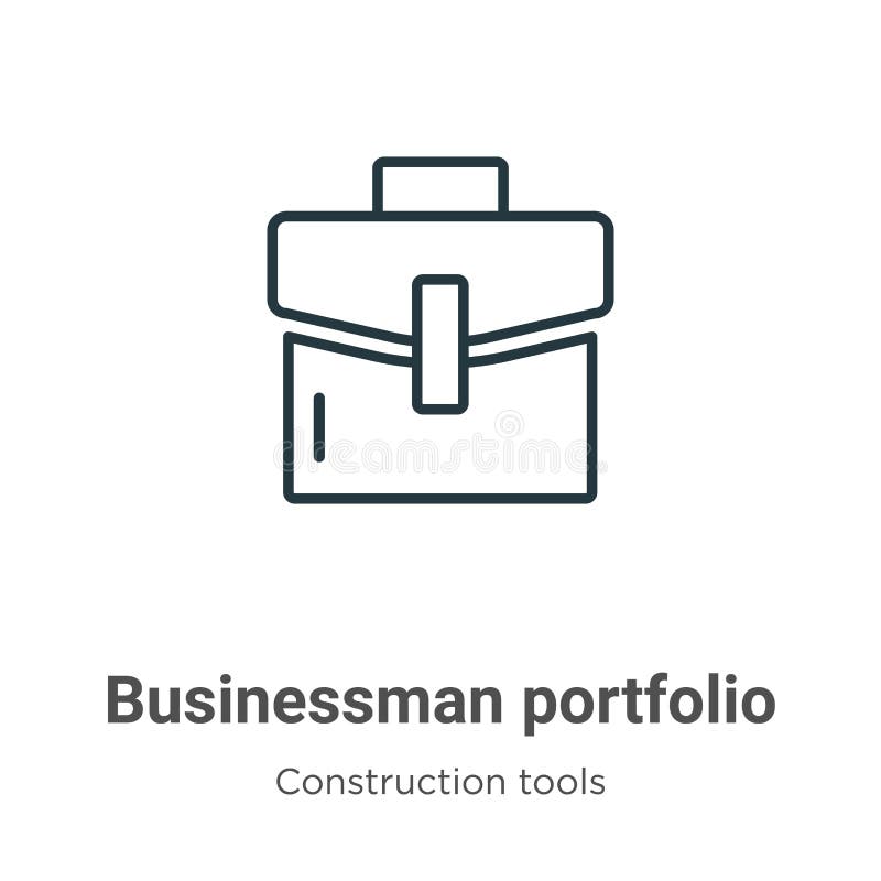 Businessman Portfolio Outline Vector Icon. Thin Line Black Businessman ...