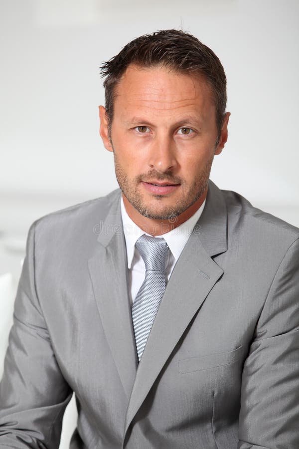 Businessman portrait stock image. Image of grey, portrait - 16352343