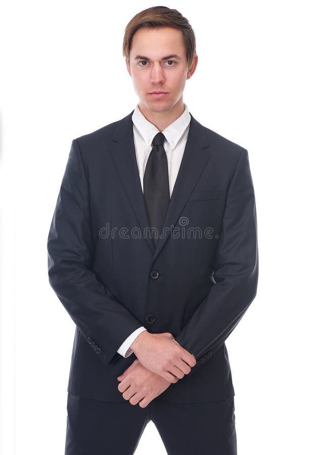 Businessman Posing in Black Formal Suit with Tie Stock Photo - Image of ...