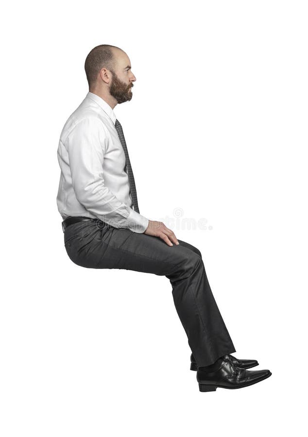 Businessman in Position Sitting Stock Image - Image of posing ...