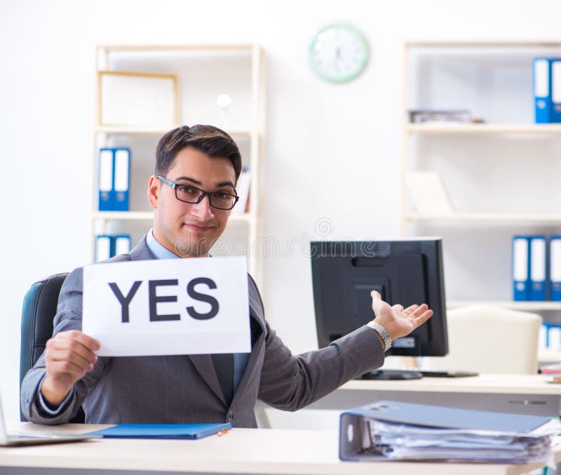 The Businessman in Positive Yes Answer in the Office Stock Image ...
