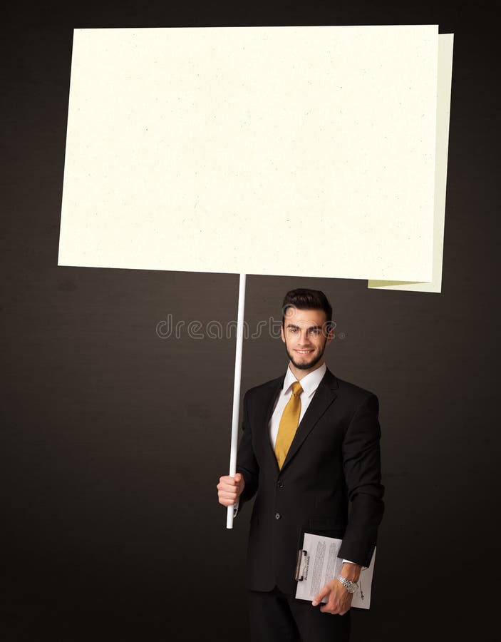Businessman with Post-it Paper Stock Image - Image of folder, empty ...