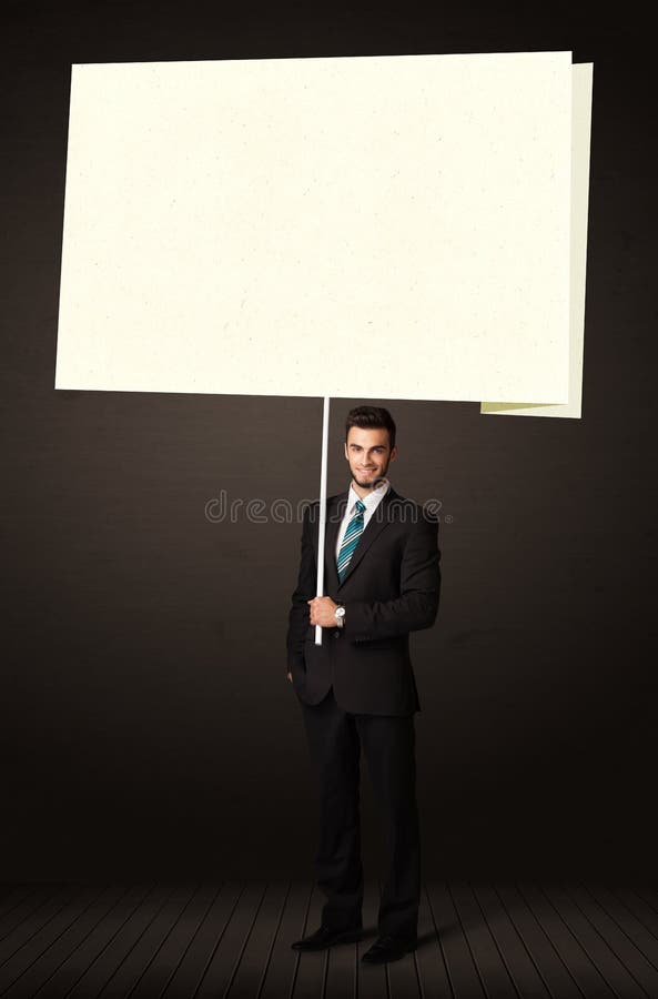 Businessman with Post-it Paper Stock Photo - Image of empty, gesture ...