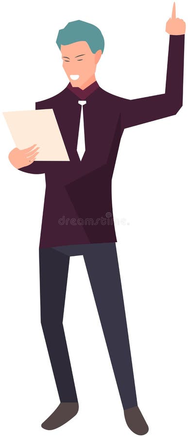 Businessman Prepares For Presentation Of Project Young Man Holding