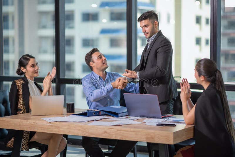 Businessman Present Business Plan at Meeting Room in Office Stock Image ...