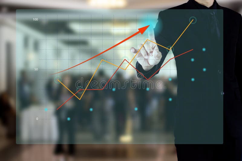 Businessman Present Graph of Business Stock Photo - Image of social ...