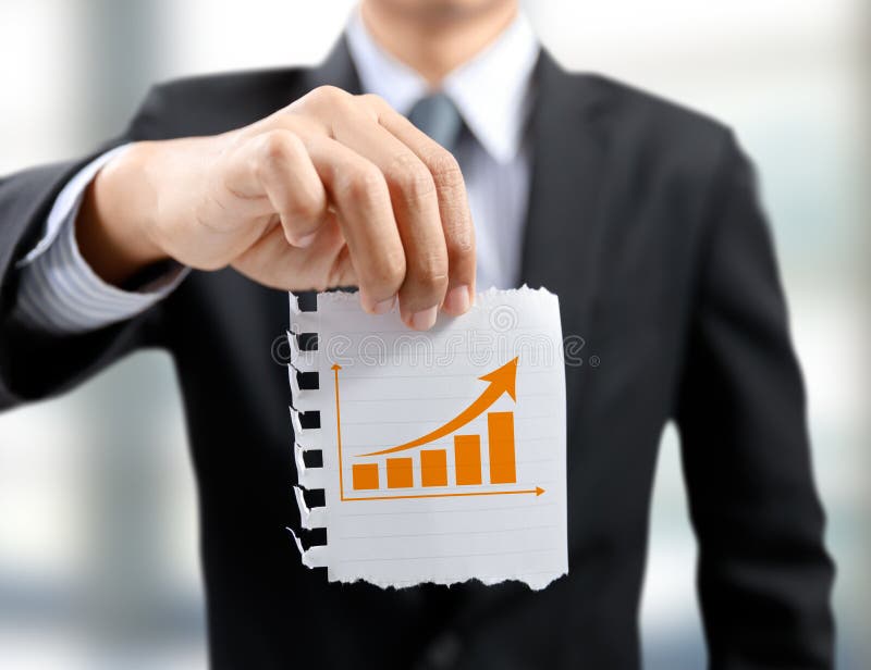 Businessman Present Rising Graph, Business Growth Stock Photo - Image ...