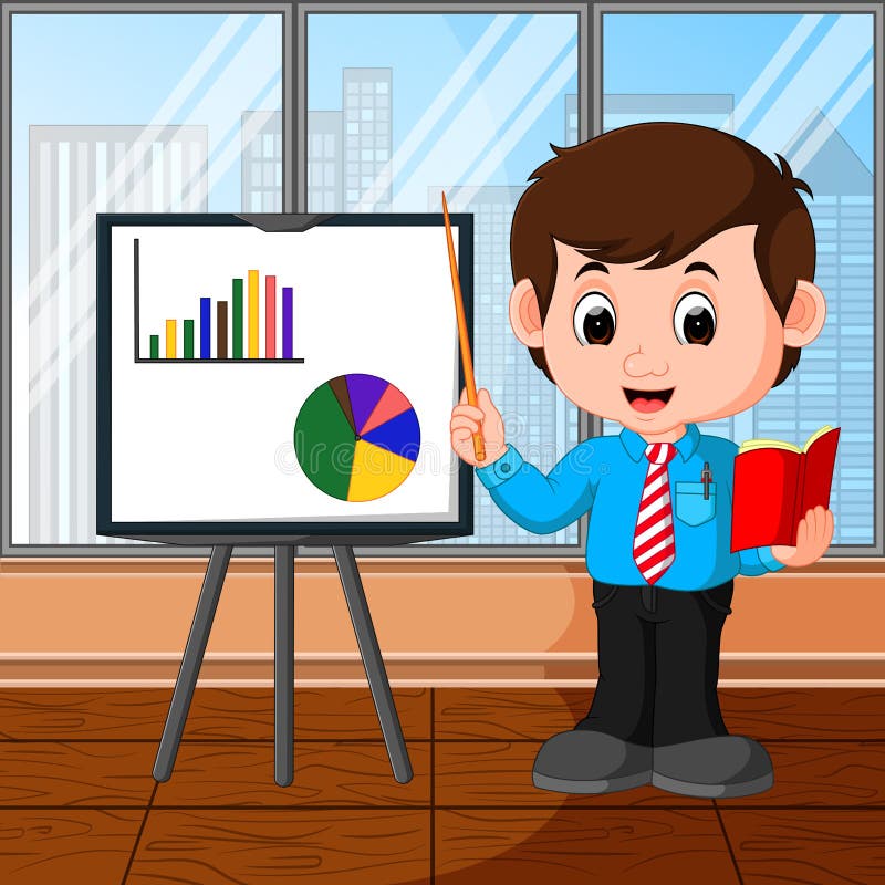 Businessman Presentation Cartoon Stock Vector - Illustration of ...