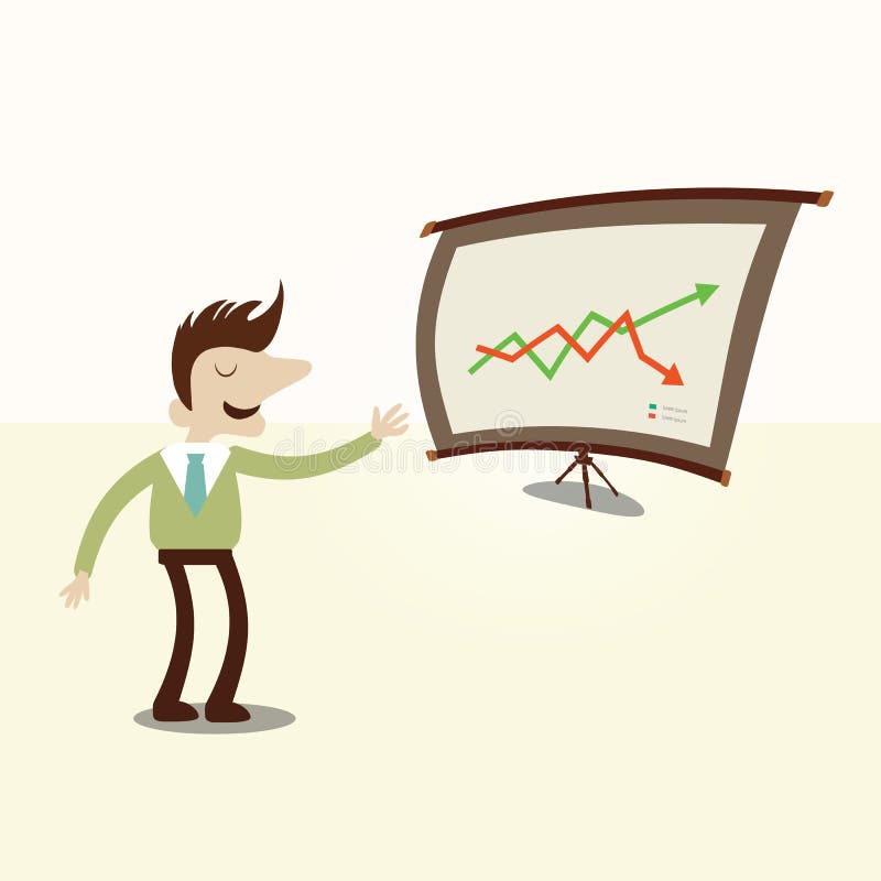 Businessman Presentation Chart. Stock Vector - Illustration of flat ...