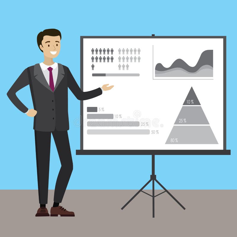 Businessman presenting, stock vector. Illustration of confidant - 115899514 Businessman presenting, stock vector. Illustration of confidant - 115899514