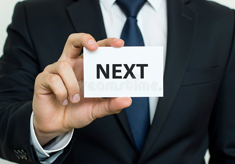 Businessman Presenting Card Symbolizing Next Step for Career ...