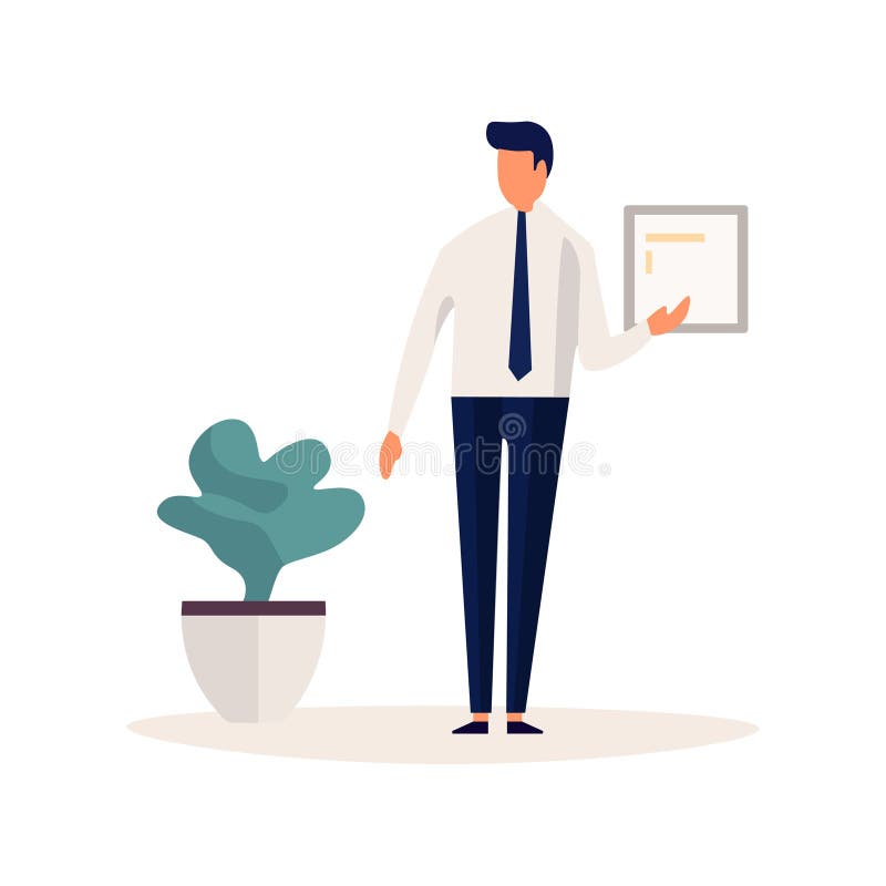 Businessman Presenting Company Report Tiny People Vector Flat ...