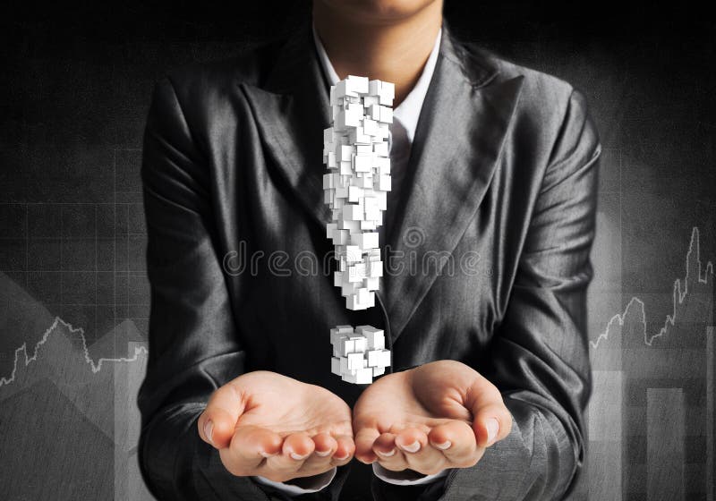 Businessman Presenting Exclamation Mark. Stock Image - Image of ...