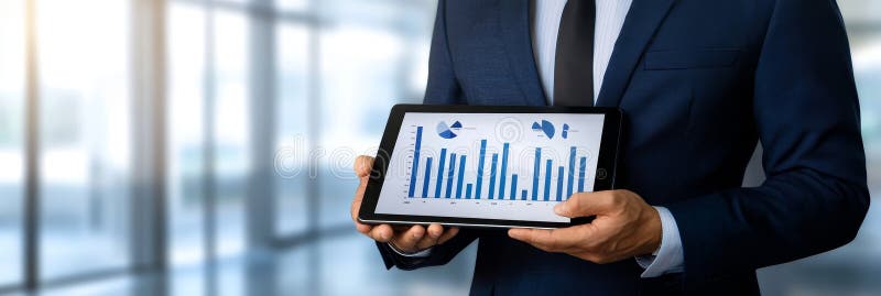 Businessman Presenting Financial Data Progress Analysis Strategy ...