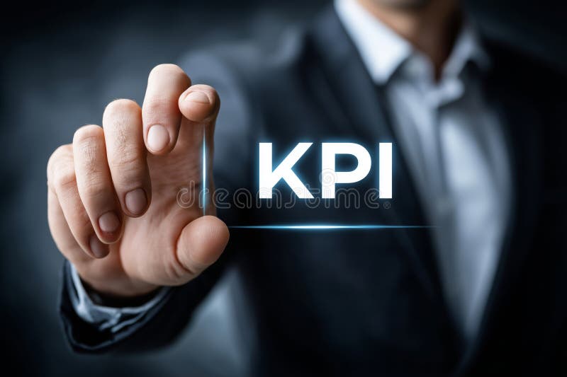 Businessman Presenting Key Performance Indicators in a Powerful Display ...