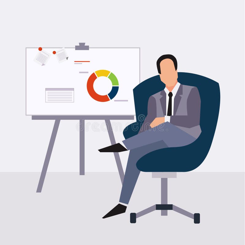 Businessman Presenting on Paperboard and Handle Stock Vector ...