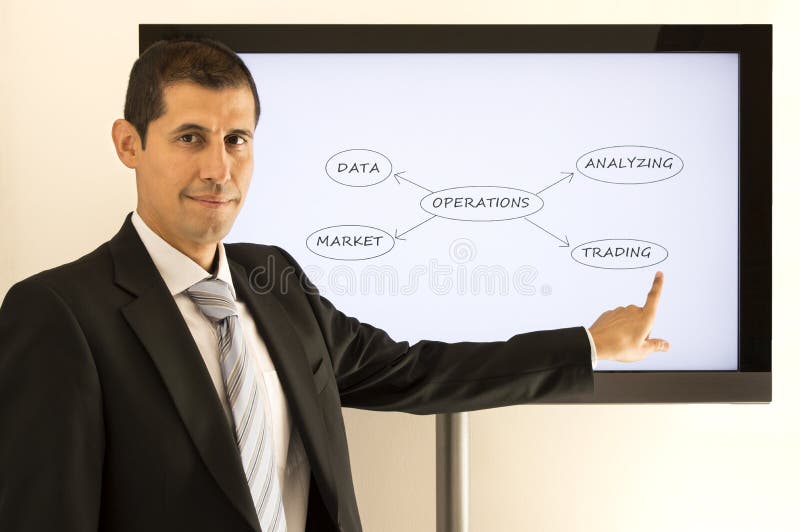 Businessman presenting stock image. Image of portrait - 33095417
