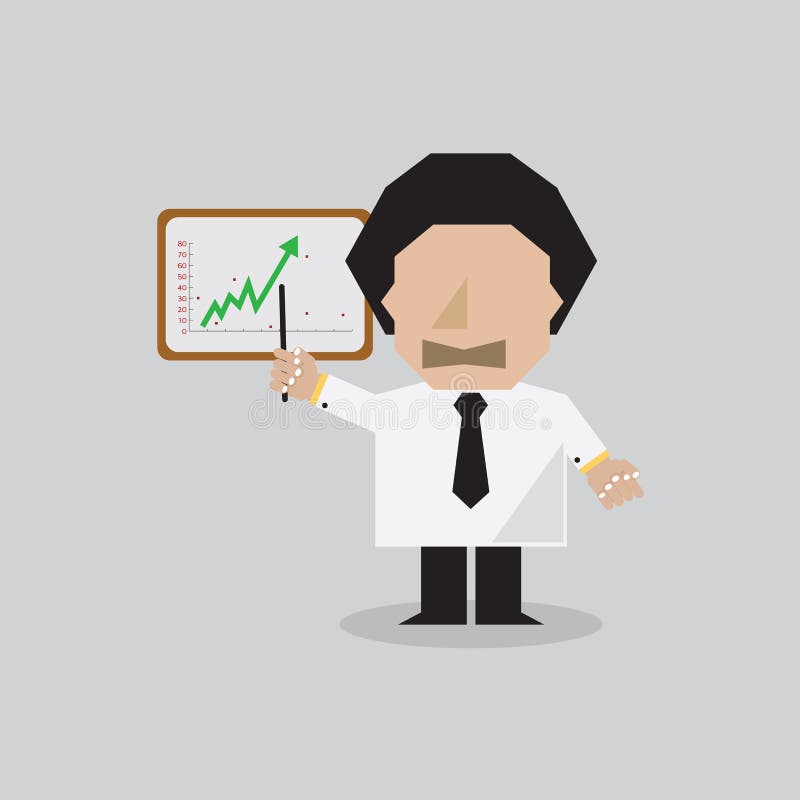 Businessman Presenting the Success Chart Stock Vector - Illustration of ...