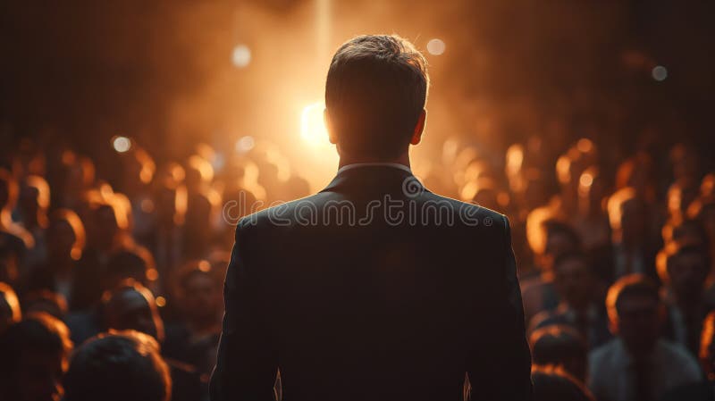Businessman Presenting To a Large Audience Stock Illustration ...