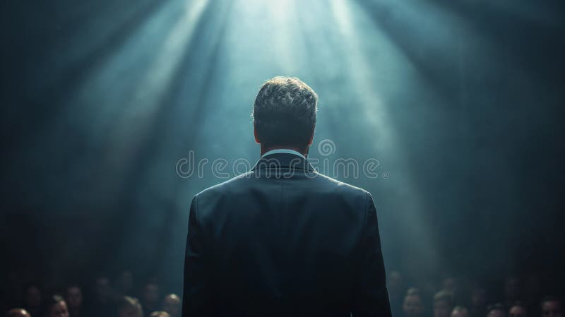 Businessman Presenting To a Large Audience Stock Illustration ...