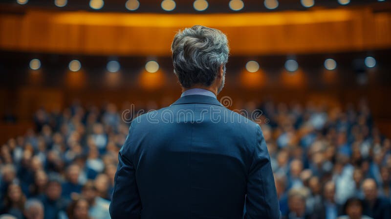 Businessman Presenting To a Large Audience Stock Illustration ...