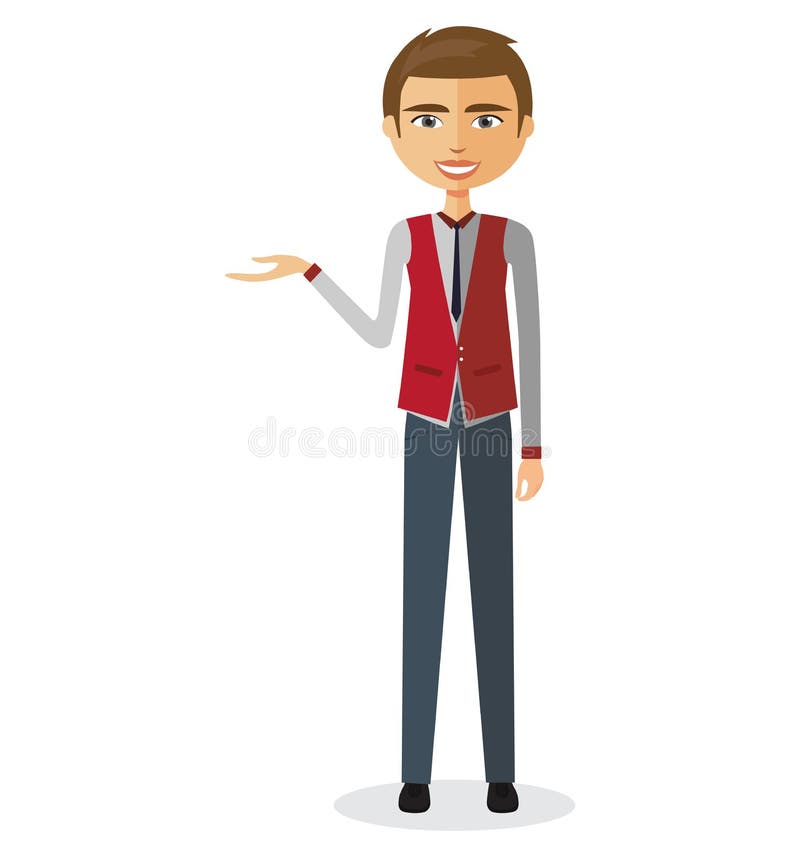 Businessman Presents Something Flat Cartoon Illustration. Stock ...
