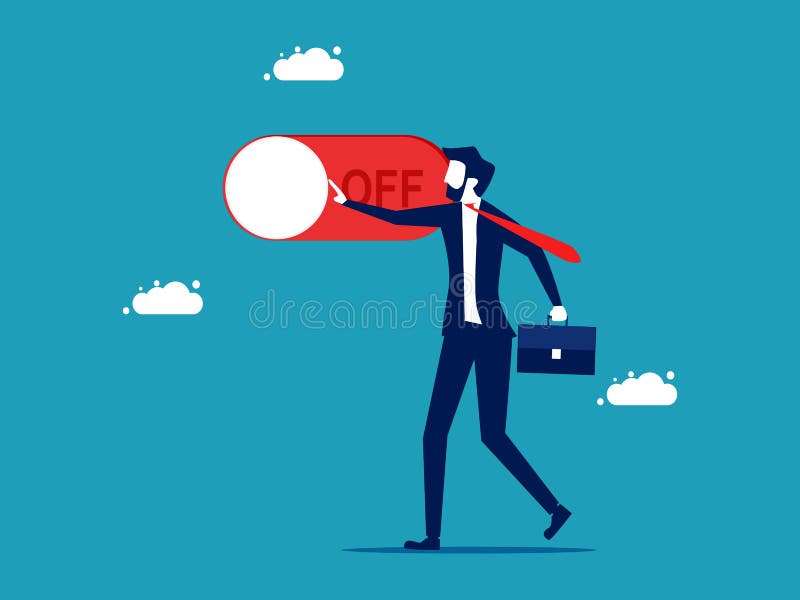 Button Shut Down Icon in Flat Style. Stock Illustration - Illustration ...