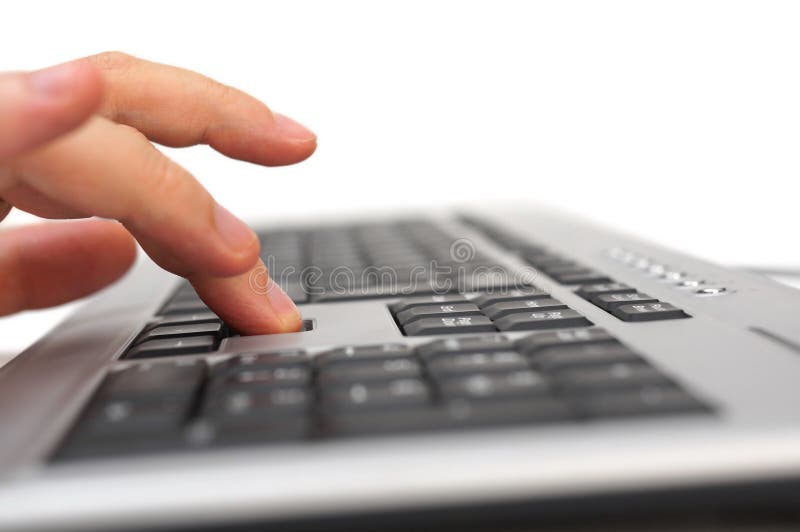 Businessman Pressing Arrow Cursor Key Stock Image - Image of email ...