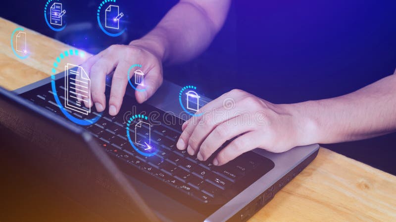 Businessman Pressing Multimedia Type of Modern Buttons with Virtual ...