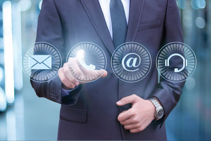 Person Pressing Phone Contact Button Stock Photo - Image of options ...