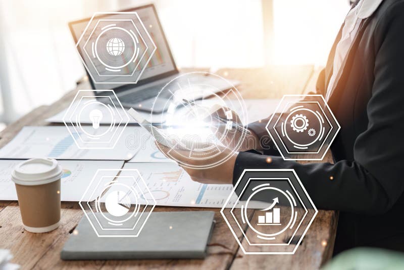 Businessman Process Analysis and Innovation with Global Network ...