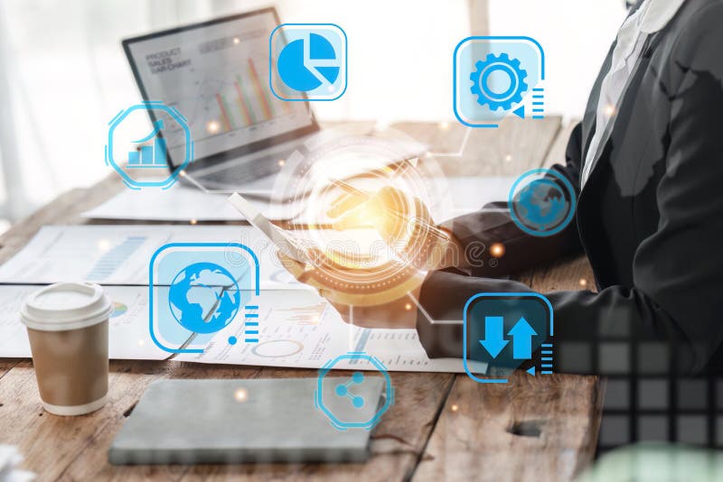 Businessman Process Analysis and Innovation with Global Network ...