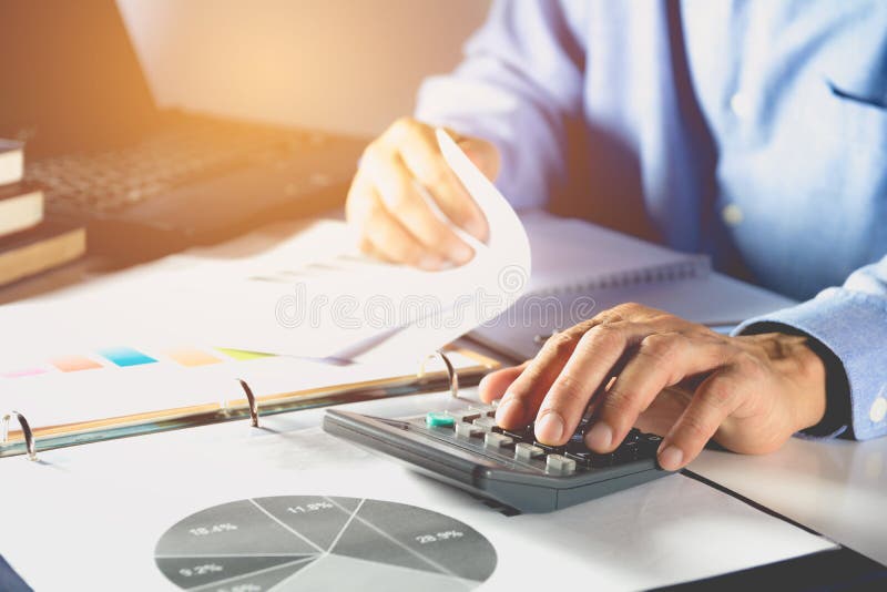 Businessman Process and Using Calculator. Businessman Working Stock ...