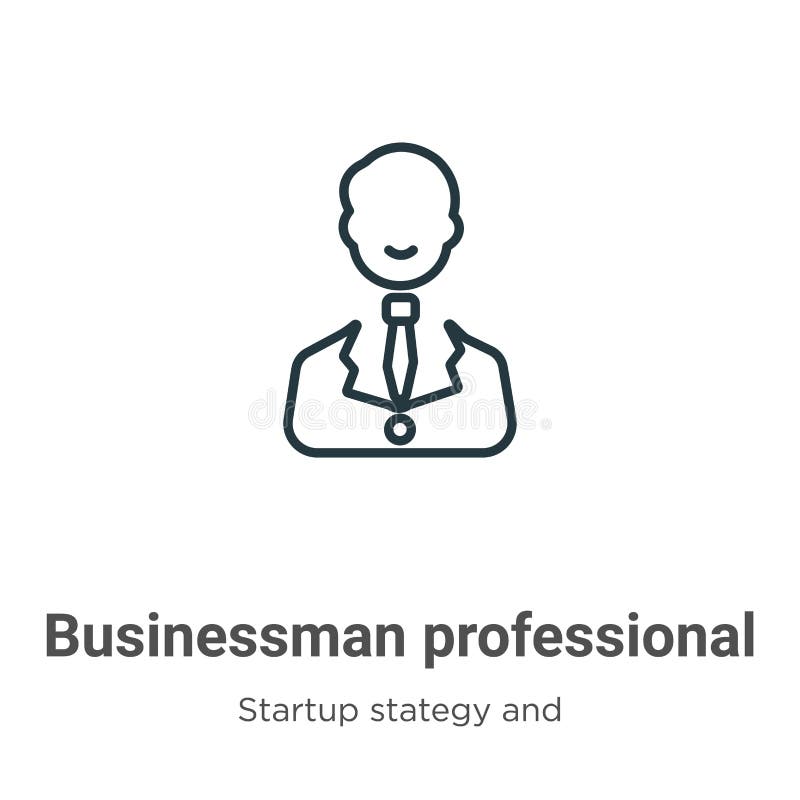 Businessman Professional Outline Vector Icon. Thin Line Black ...