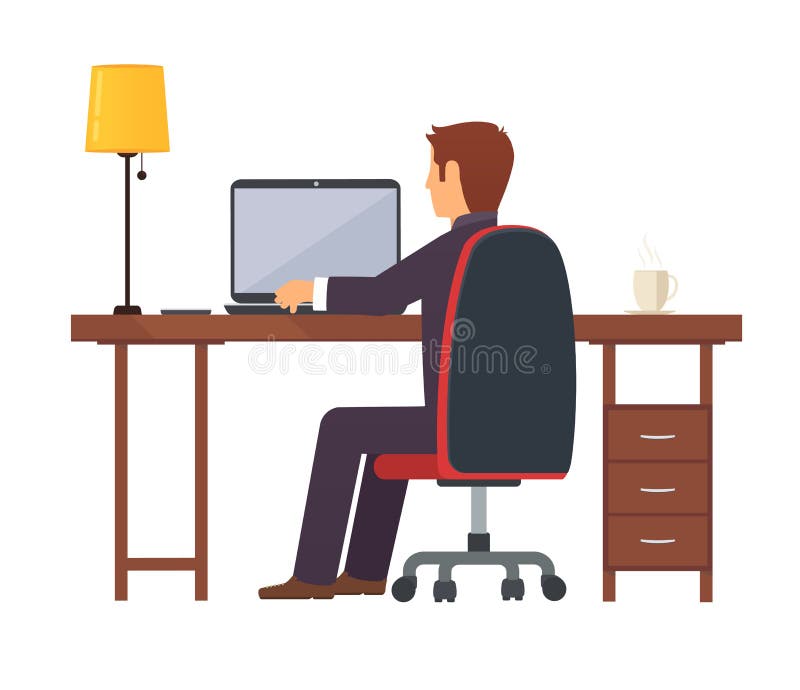 Person Behind Computer Stock Illustrations – 1,891 Person Behind ...